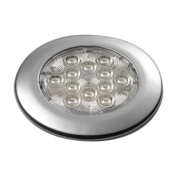Attwood 4 in. Stainless Steel Round Interior/Exterior LED Navigation ...