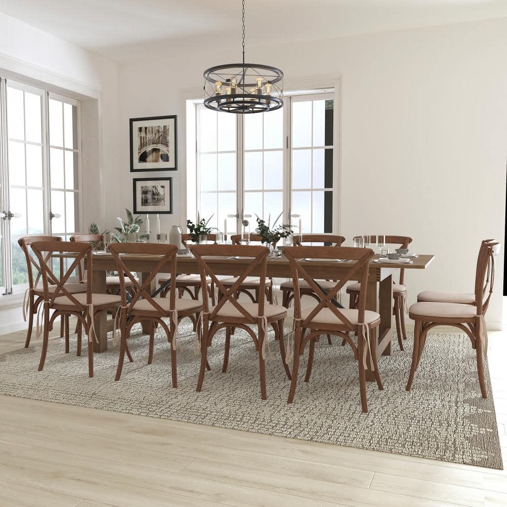 Carnegy Avenue Natural 9 ft. x 40 in. Folding Farmhouse Dining Table ...
