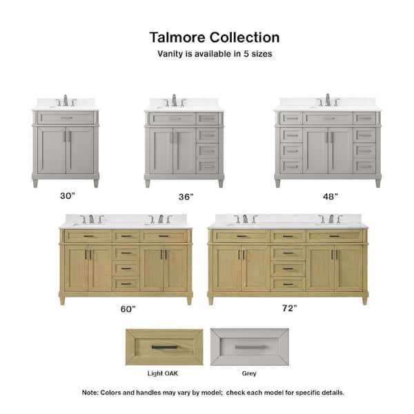 Home Decorators Collection Talmore 72 in. Double Sink Light Oak Bath ...