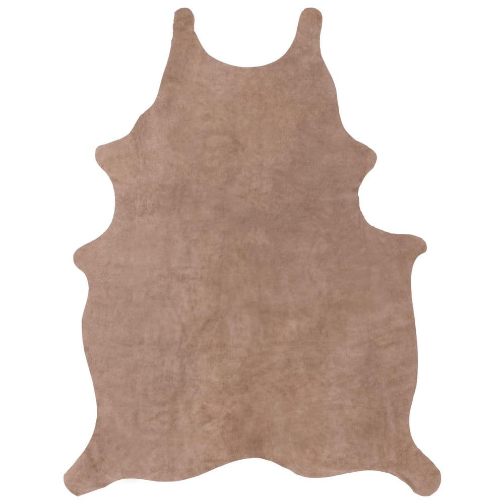 SAFAVIEH Suede Cowhide 5 ft. x 7 ft. Beige Solid Color Area Rug COH800B ...