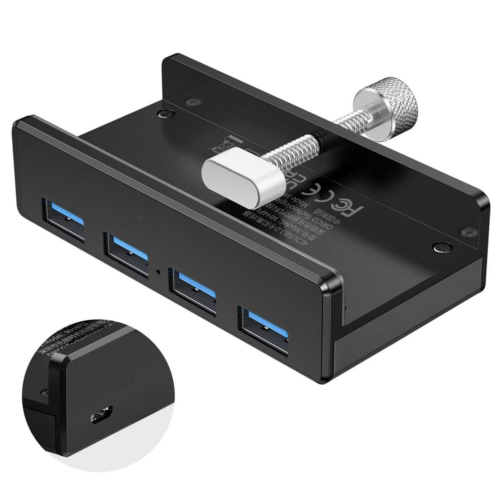 Yichuhaoxi 4-Port USB Splitter in Black with Extra Power Supply Port ...