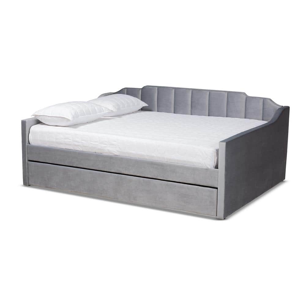 Baxton Studio Lennon Grey Queen Size Daybed with Trundle 186-11471-HD ...