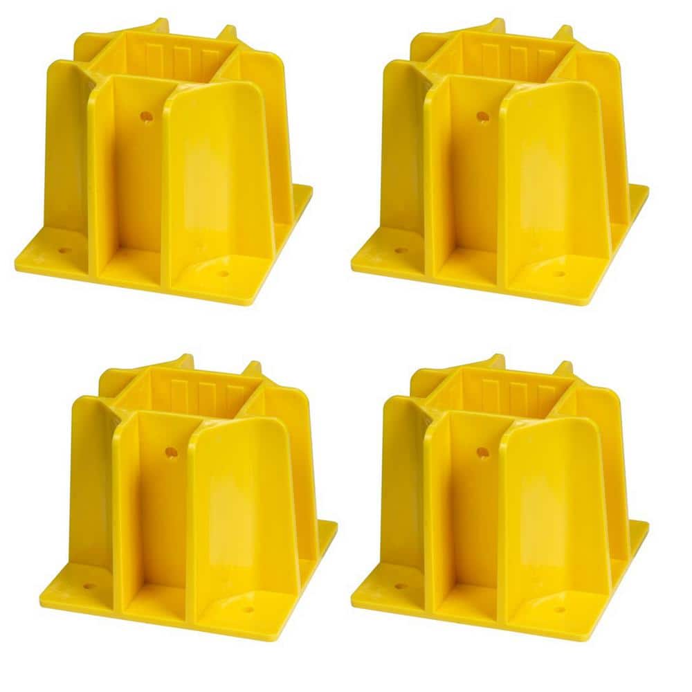 Tie Down Yellow Guardrail Base with Toeboard Slots (4-Pack) 72989 - The ...
