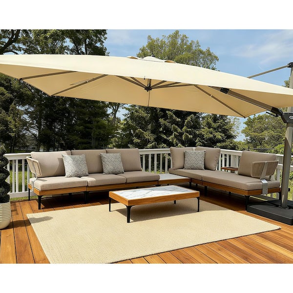 PURPLE LEAF 5 Pieces Patio Conversation Furniture Sets with Loveseat ...