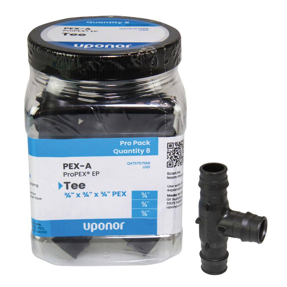 Uponor ProPEX 3/4 in. PEX-A Expansion Barb Engineered Polymer Tee (8 ...
