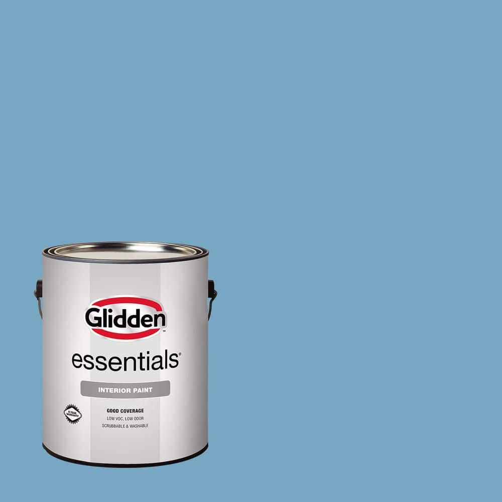 Glidden Essentials 1 gal. PPG1158-4 Serene Sea Flat Interior Paint ...