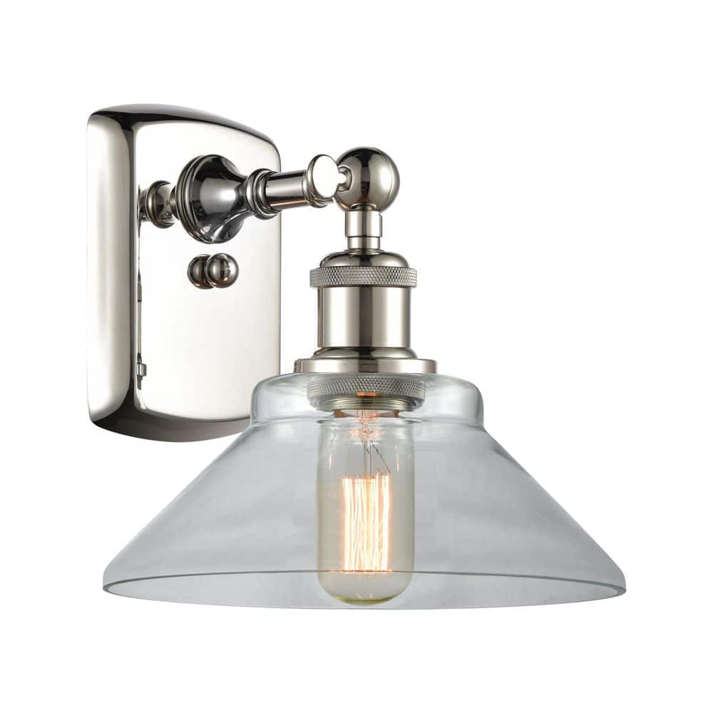 Innovations Orwell 1-Light Polished Nickel Wall Sconce with Clear Glass ...