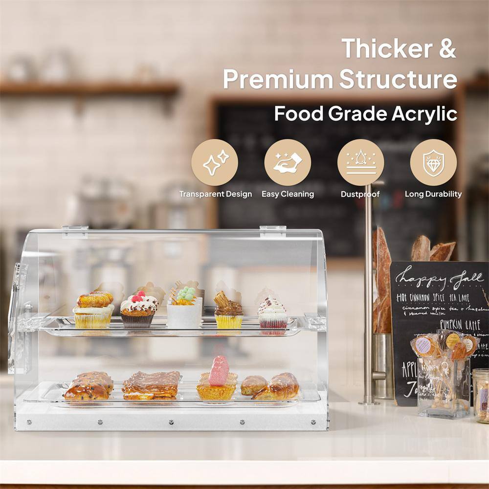 Karl home 2-Tray Bakery Pastry Display Case Countertop K1G47000556 ...