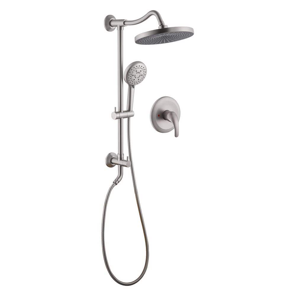 FLG Single Handle 5-Spray Wall Mount Shower Faucet with Ceramic Disc ...