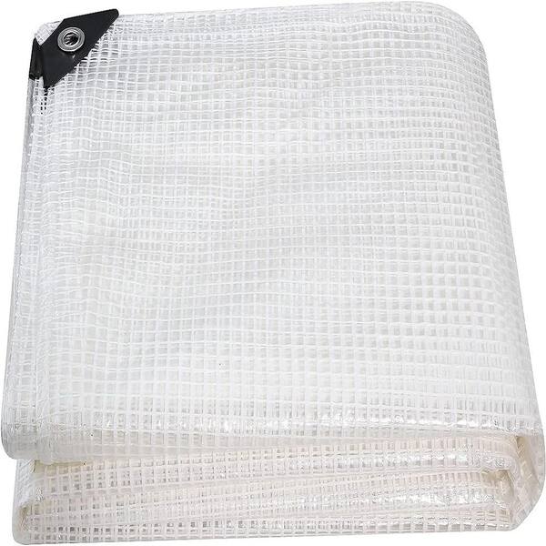 Agfabric 9.35 ft. x 20 ft. White Clear Tarpaulin Waterproof Gardening ...