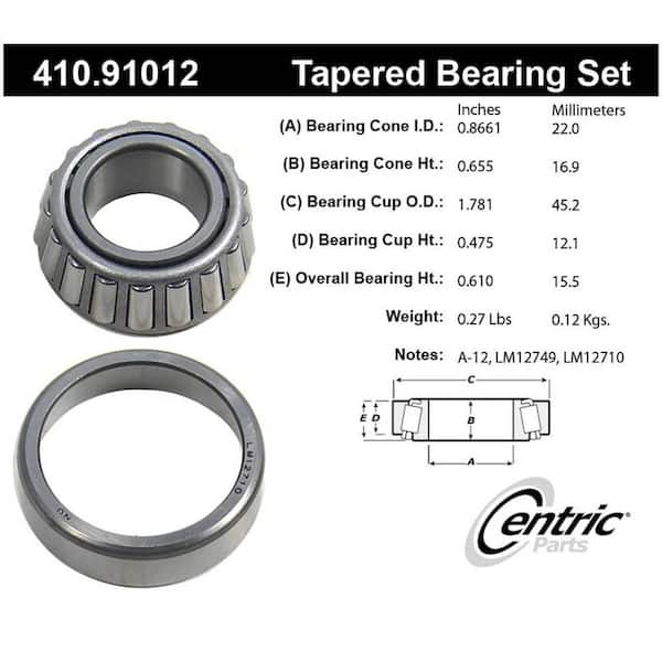 Centric Parts Wheel Bearing and Race Set 410.91012 - The Home Depot