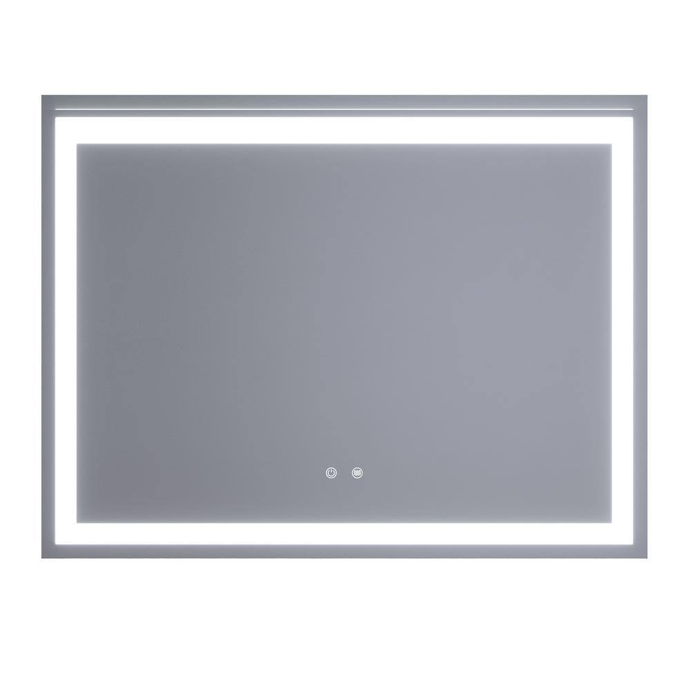 WOODSAM 40 in. W x 32 in. H Rectangular Frameless LED Light Anti-Fog ...