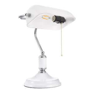 YANSUN 15 in. Gold Finish Vintage Bankers Lamp with Green Glass Shade ...