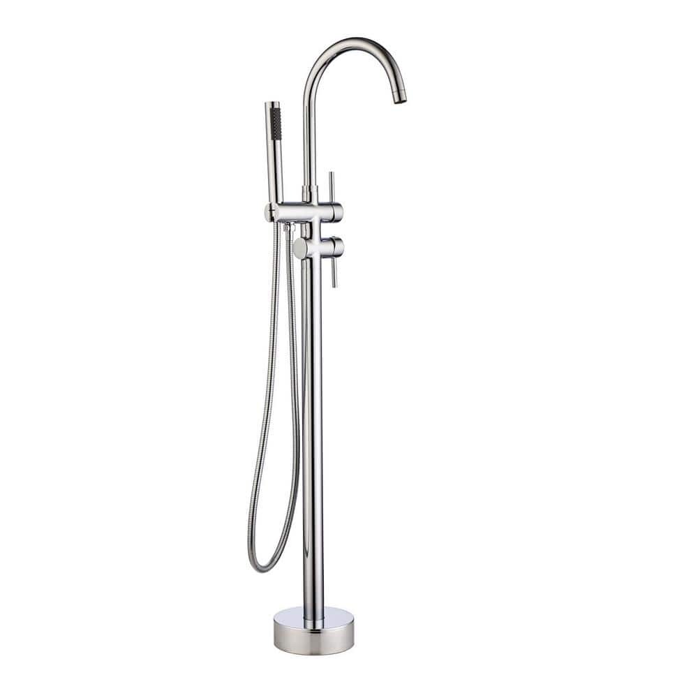 RAINLEX High Arc Swivel Spout Singe-Handle Floor Mount Freestanding Tub ...