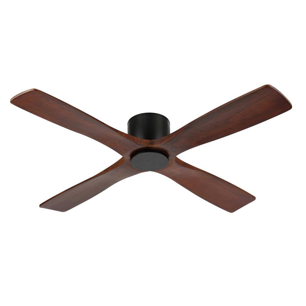 MLiAN 48 in. (4 ft.) 4 Solid Wood Blades Indoor Flush Mount Ceiling Fan ...