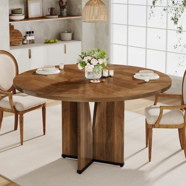 New wooden brown round table store