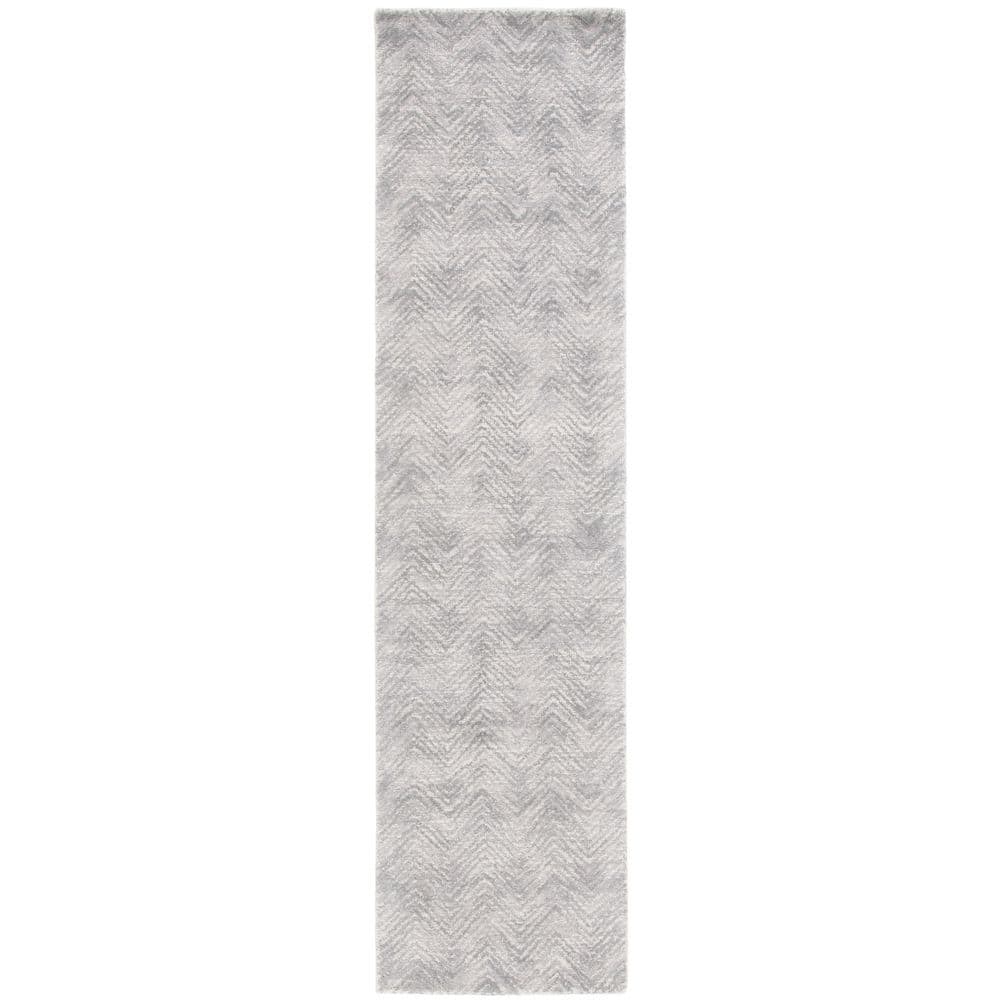 SAFAVIEH Metro Silver 2 ft. x 9 ft. Marle Chevron Runner Rug MET181G-29 ...