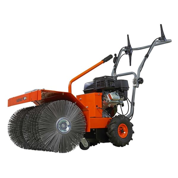 YARDMAX YP7160 27.5 in. 209 cc 0.0 cu. ft. Manual Push Gas Lawn Sweeper ...