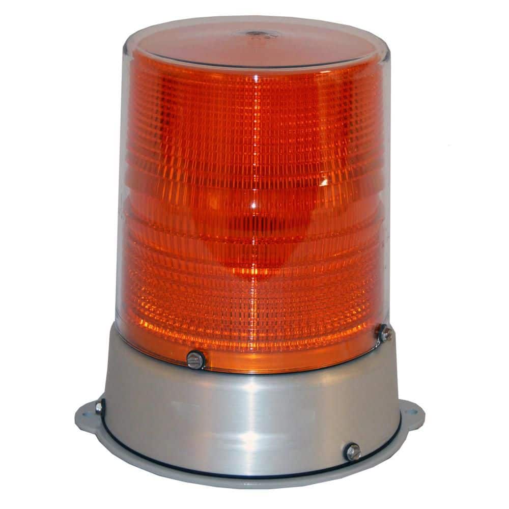 Emergency Lighting-8 LED, Aluminum Base, Tall Amber/Clear Dust Cover, S ...