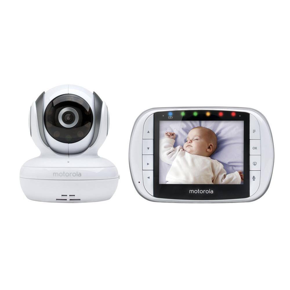 MOTOROLA 4 in. Wireless Digital Baby Monitor with 2-Way Intercom Camera ...