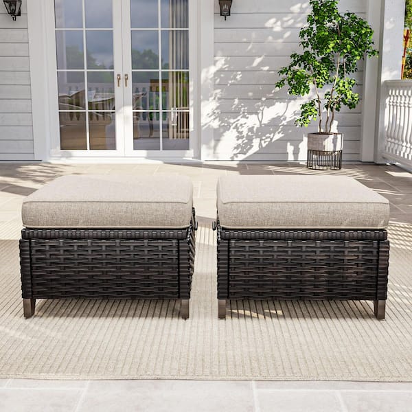 Reviews for Pocassy Flat Armrest Series Black Wicker Outdoor Patio ...