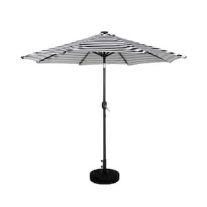 WESTIN OUTDOOR Marina Bronze/White Stripe 9 ft. Market Solar Powered ...