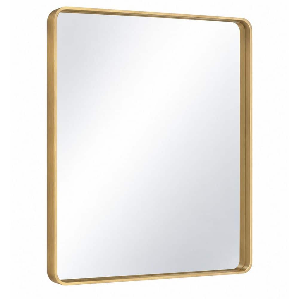 YQP 24 in. W x 36 in. H Rectangular Aluminum Brushed Gold Framed ...