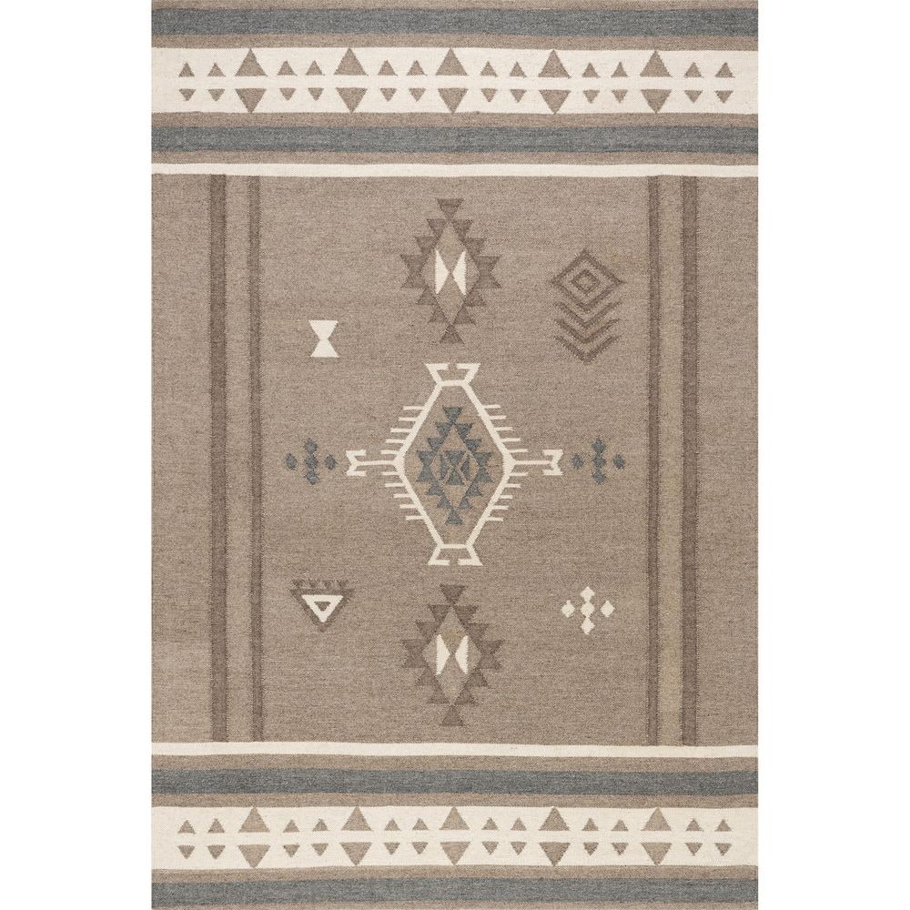RUGS USA Westerly Southwestern Wool Blend Taupe 5 ft. x 8 ft. Indoor ...