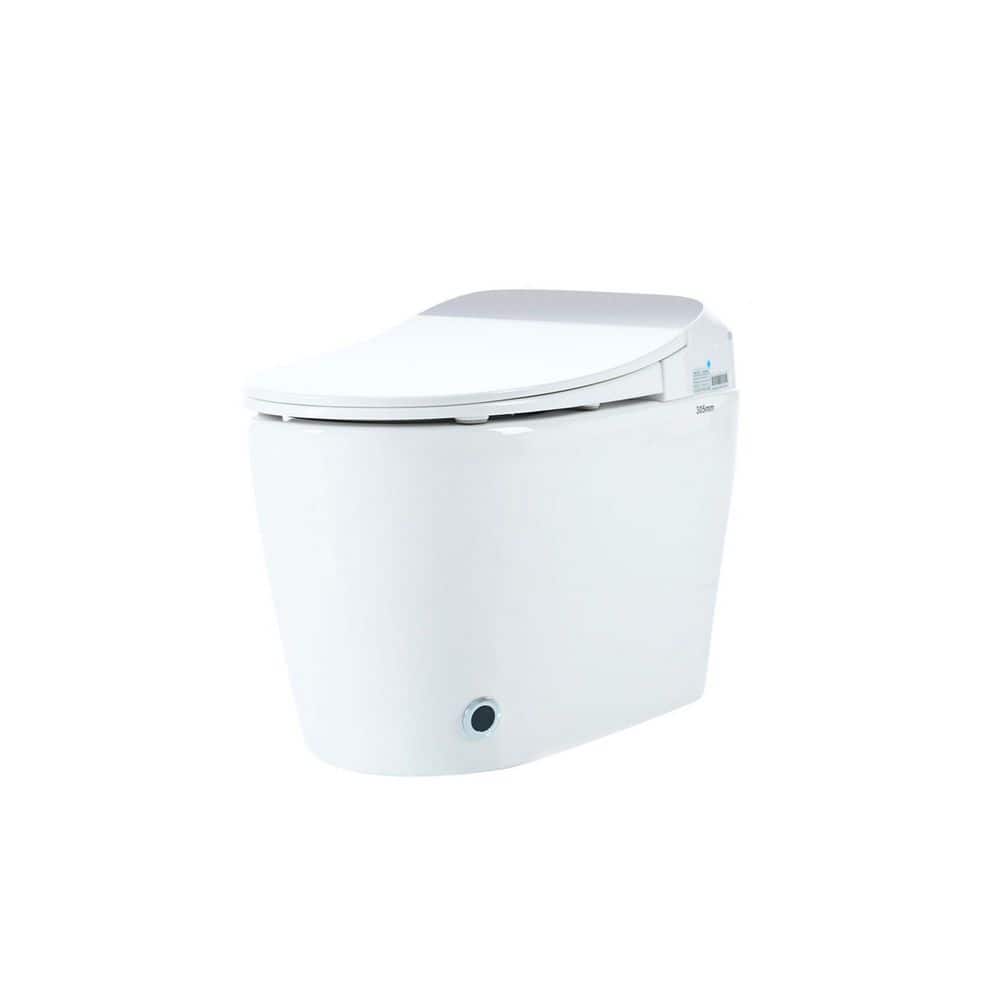 TCYO Elongated Bidet Toilet 1.28 GPF in White with Heated Seat Foot ...