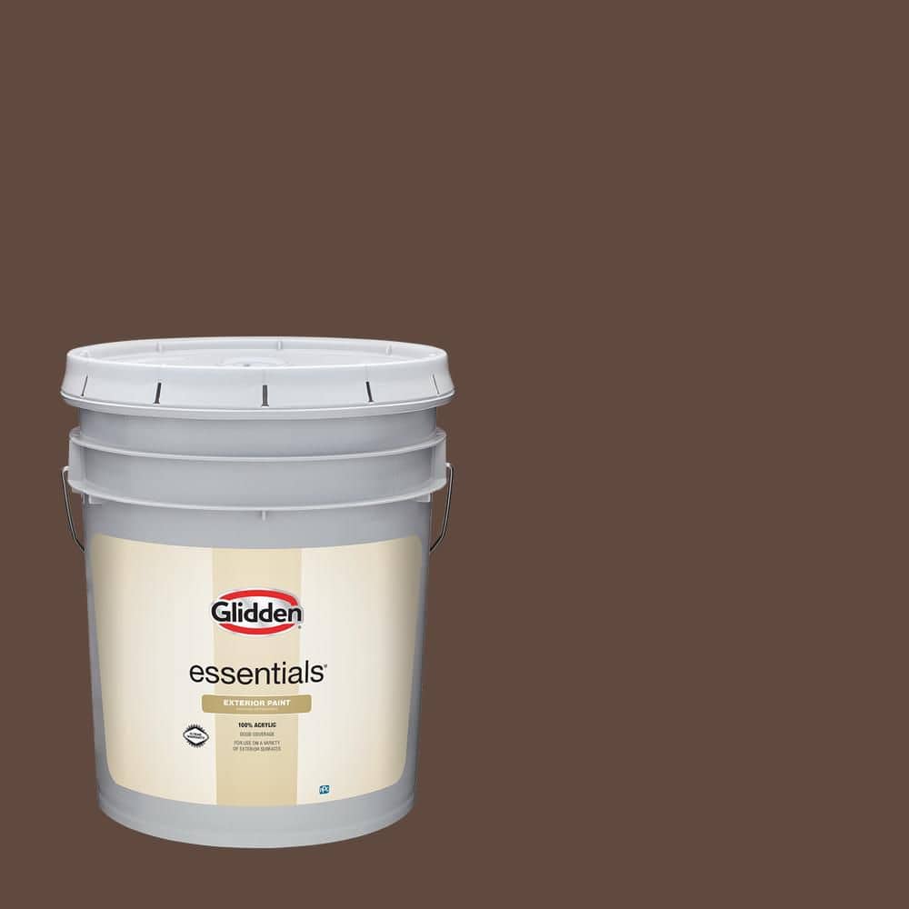 Glidden Essentials 5 gal. PPG1075-7 Fudge Truffle Satin Exterior Paint ...