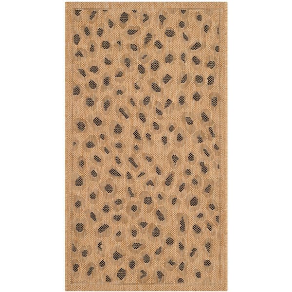 SAFAVIEH Courtyard Natural/Gold 2 ft. x 4 ft. Animal Print Indoor ...