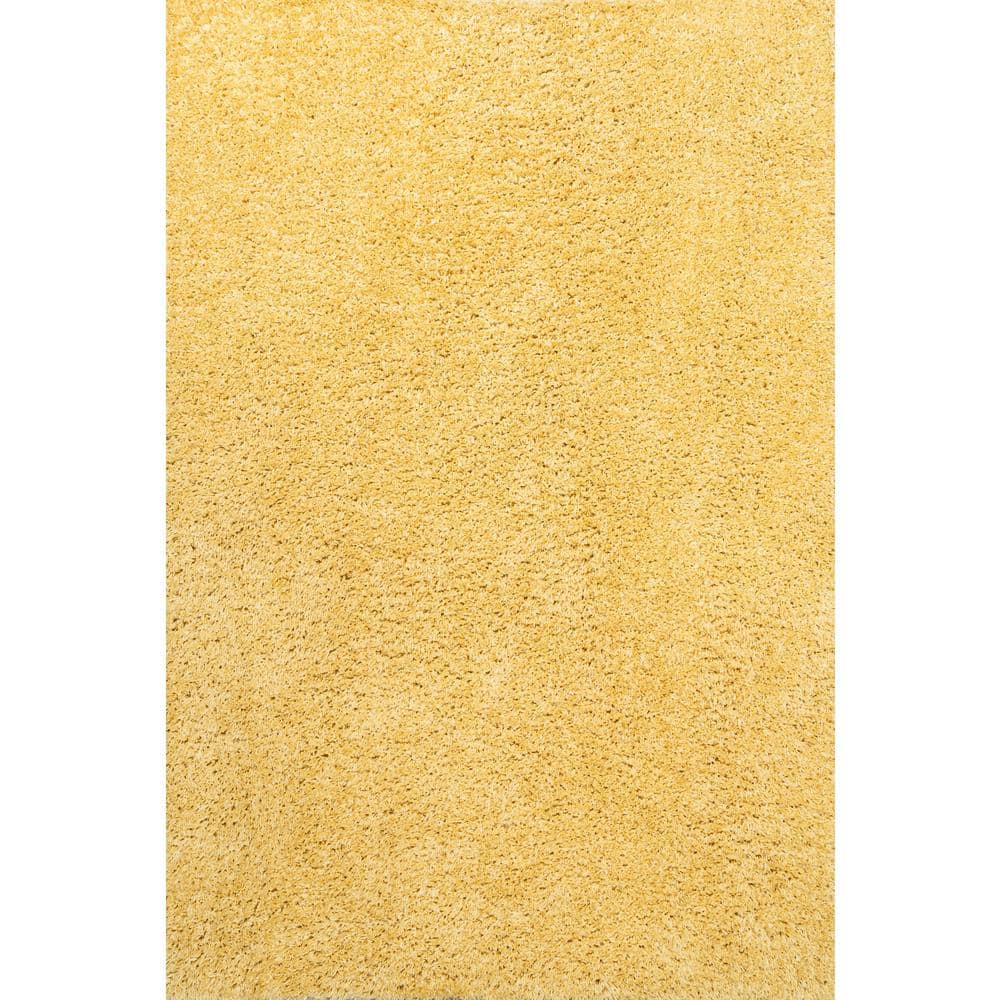 JONATHAN Y Clayton Coastal Yellow 8 ft. x 10 ft. Solid Glam Shag ...
