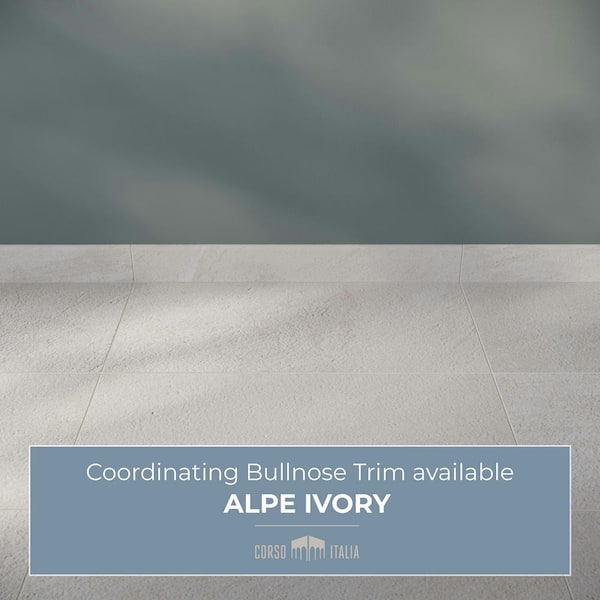 Corso Italia Alpe Ivory Matte 12 in. x 24 in. Quartzite Stone Look ...