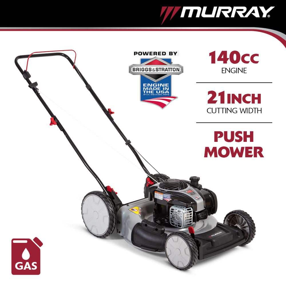 Murray 21 in. 140 cc Briggs and Stratton Walk Behind Gas Push Lawn ...