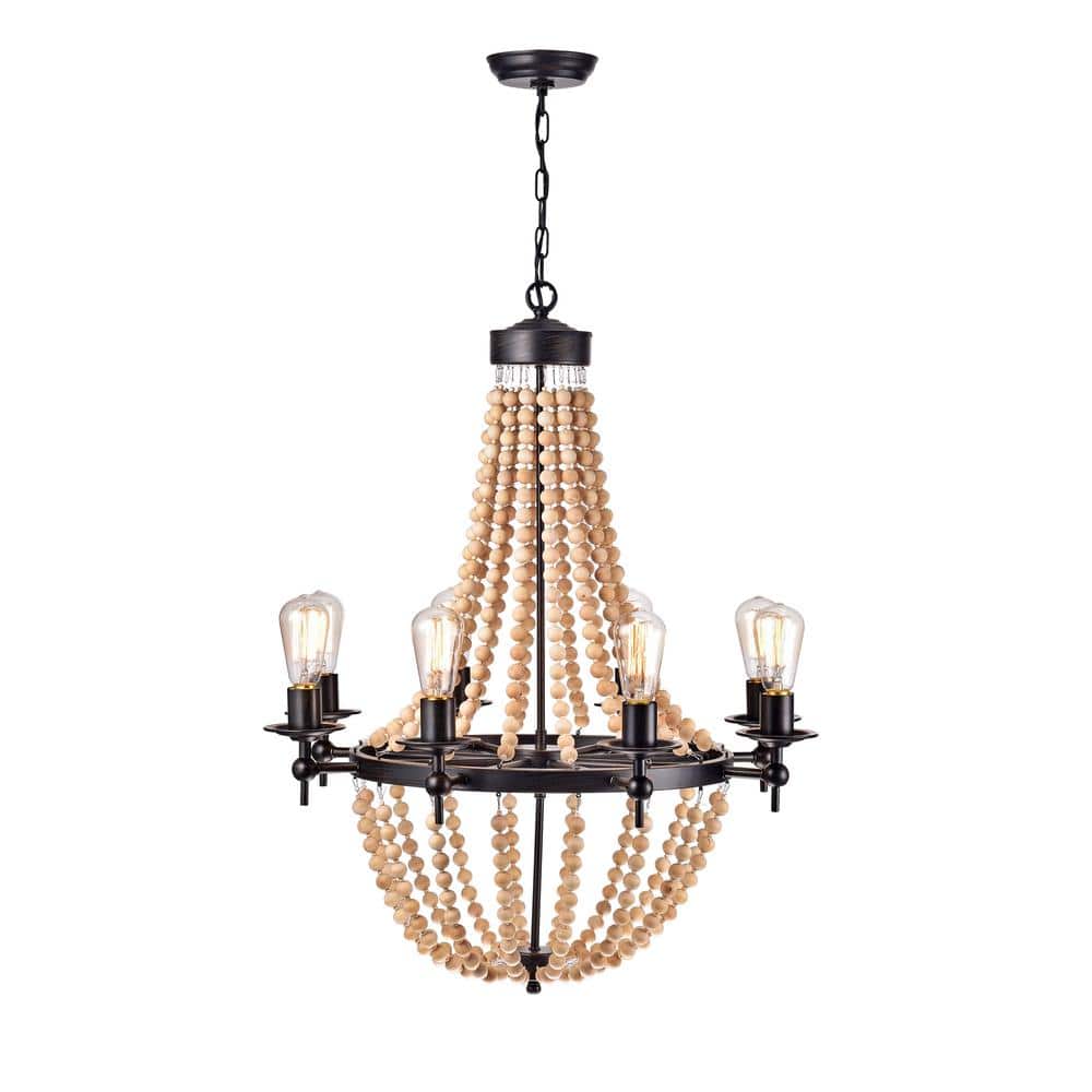 GREENVILLE SIGNATURE Disanthus 8-Light Candle Style Black Chandelier ...