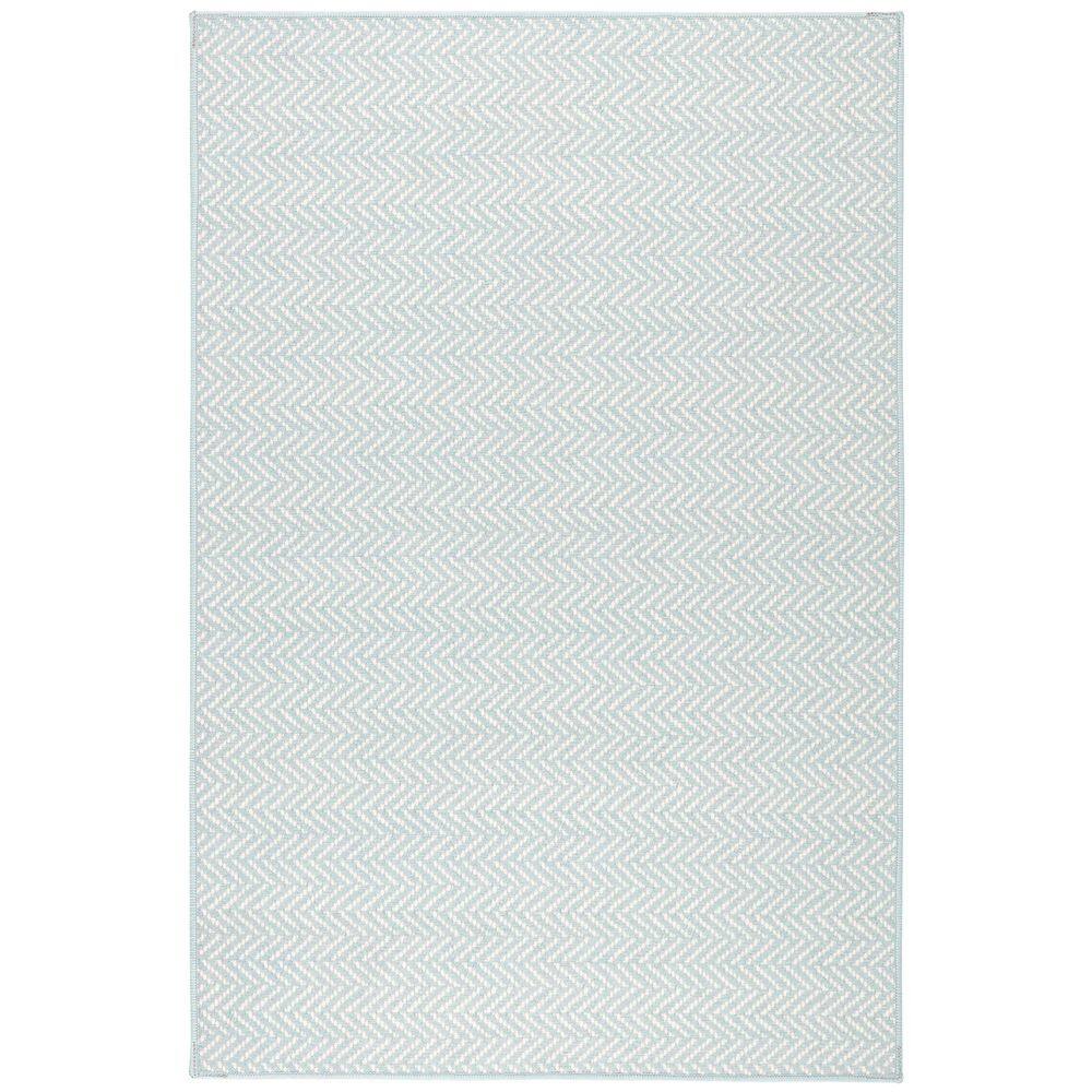 DASH & ALBERT Herringbone Machine Washable Swedish Blue 2 ft. x 3 ft. Indoor Area Rug DA2040-23 ...