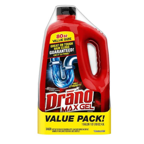 Drano 160 oz. Max Gel Drain Clog Remover and Cleaner (Twin-Pack) (2 ...