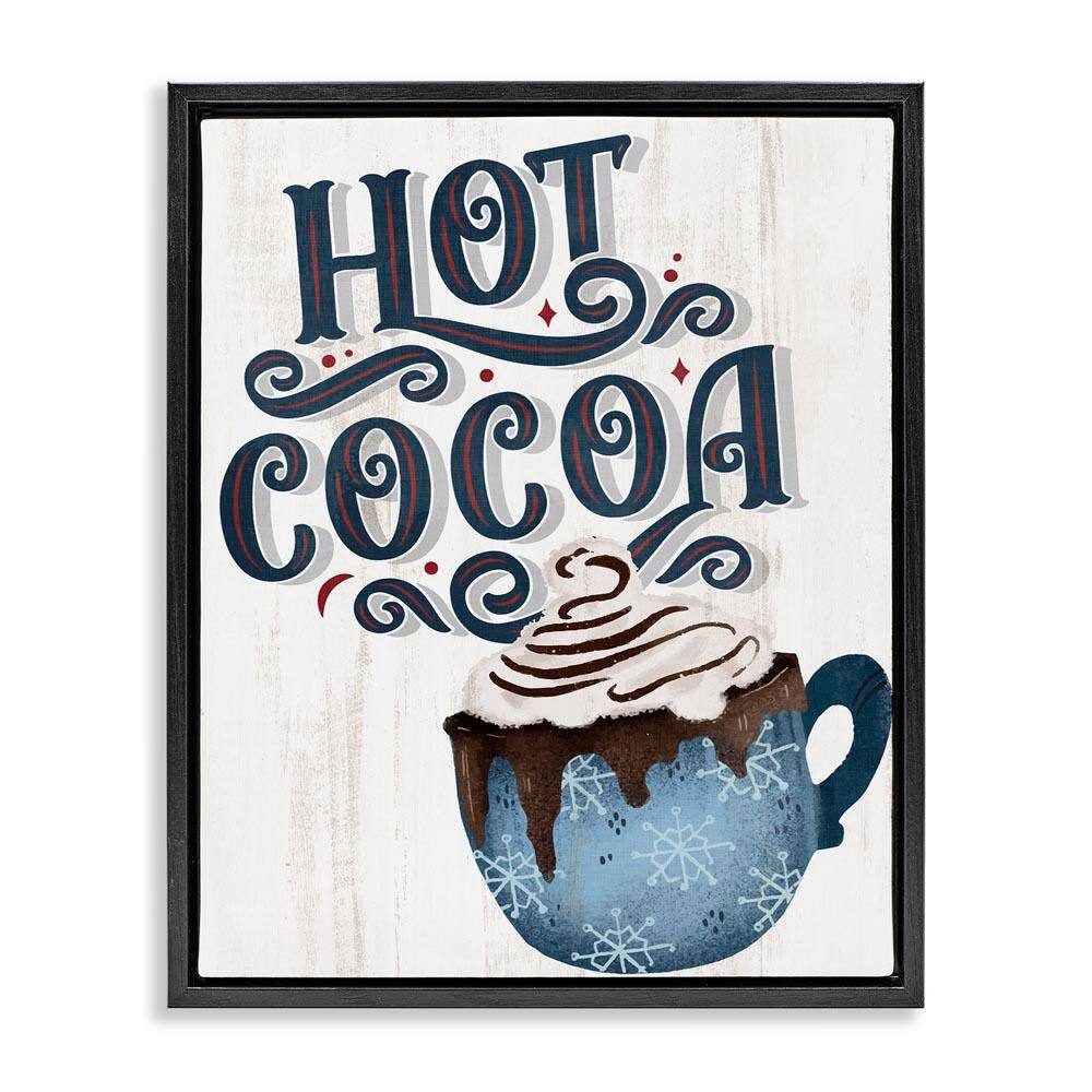 Stupell Industries Warm Rustic Hot Cocoa by Kim Allen Black Floater ...