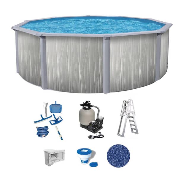 AQUARIAN Independence 21 ft. Round 52 in. Deep Hard Sided Above Ground ...