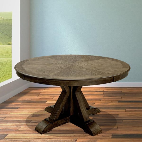 Julia Light Oak Transitional Style Round Dining Table