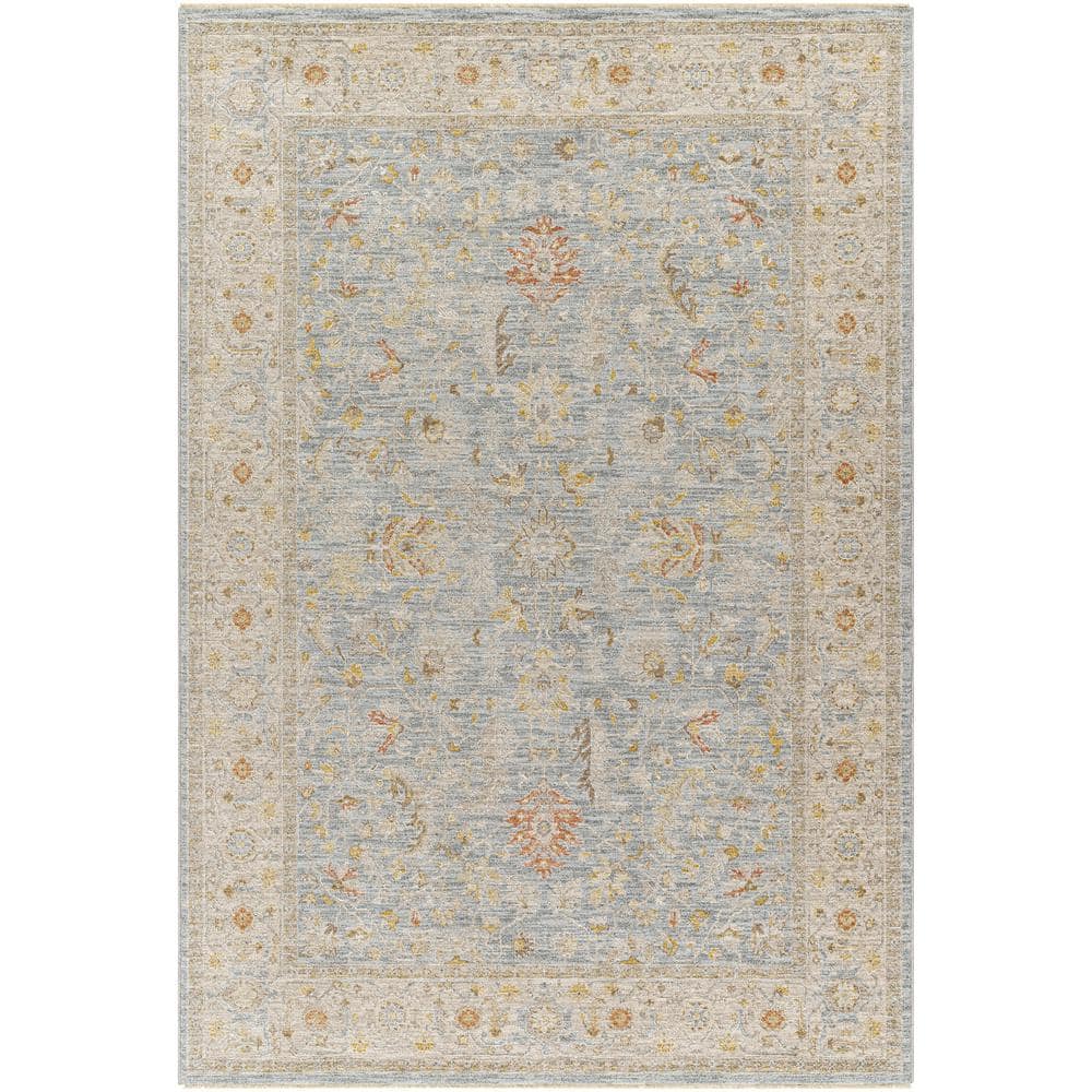 Livabliss Avant Garde 12 ft. x 15 ft. Blue Border Indoor Area Rug ...