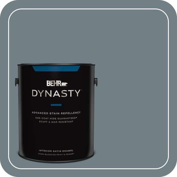 BEHR DYNASTY 1 gal. #BXC-48 Courtyard Blue Satin Enamel Interior Stain ...