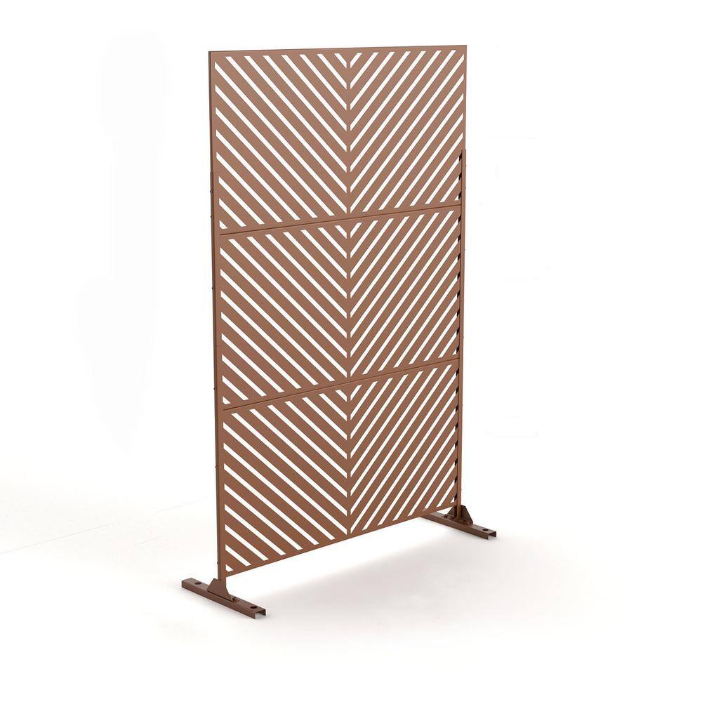 TIRAMISUBEST Brown 3.93 ft. W x 6.33 ft. H Galvanized steel Privacy ...
