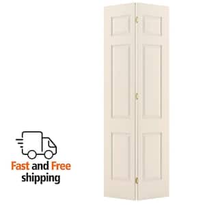 JELD-WEN 36 in. x 80 in. 6 Panel Colonist Hollow Core Primed Textured ...