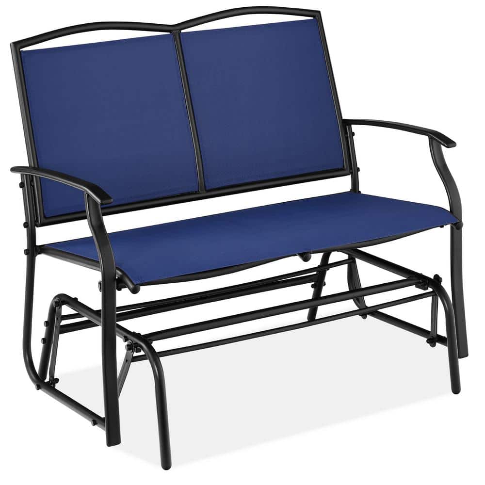Best Choice Products Navy Black 2-Person Metal Outdoor Glider, Patio ...
