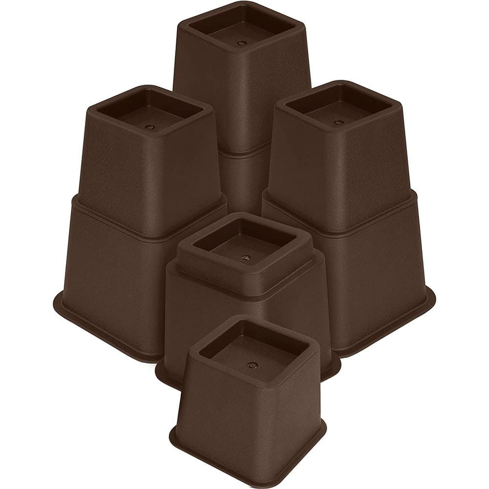 Angel Sar 3,5 or 8 in. Brown Adjustable Bed Furniture Risers for Beds ...