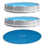 Intex 12 ft. x 30 in. Prism Frame Above Ground Round Swimming Pooland ...