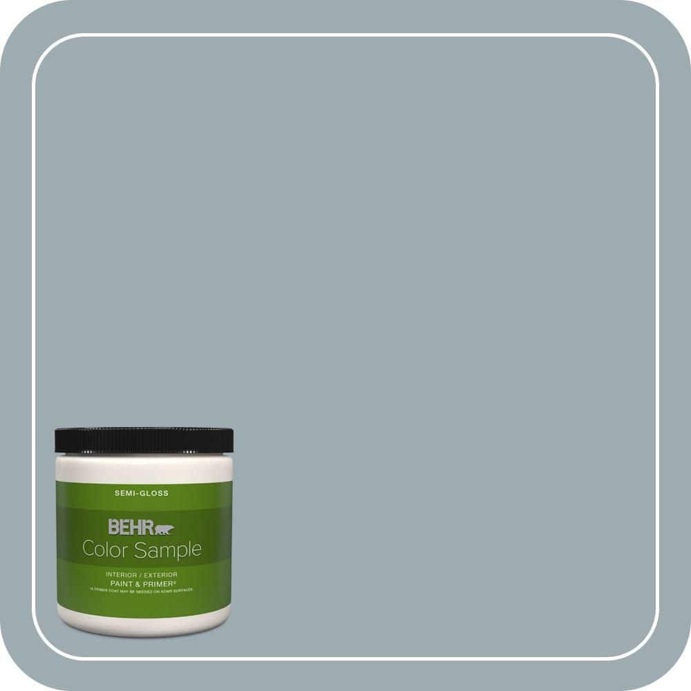 BEHR PREMIUM PLUS 8 oz. #ECC-30-1 Pelican Bay Semi-Gloss Interior ...
