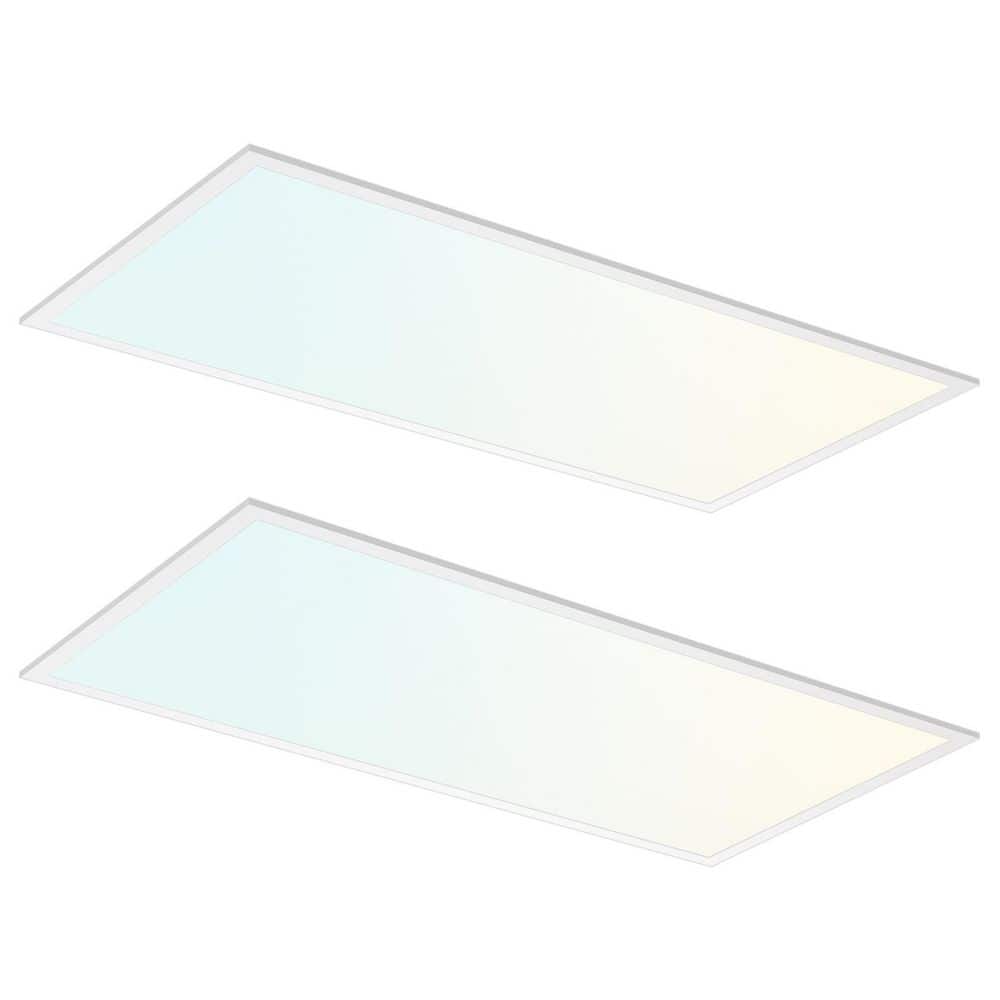 LUXRITE 2 x 4 ft. LED Slim Surface Panel Recessed Light 5CCT 2700K ...