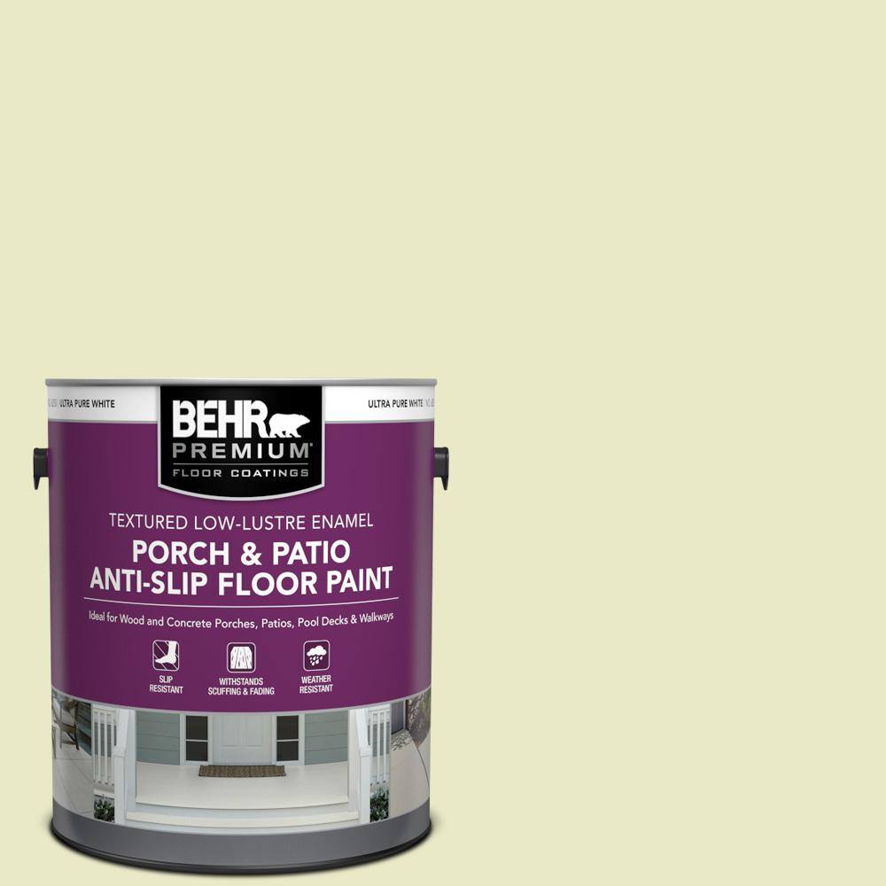 BEHR PREMIUM 1 gal. #PPU9-16 Pale Celery Textured Low-Lustre Enamel ...
